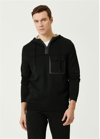 Network Erkek Slim Fit Siyah Kazak S EU