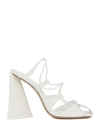 The Attico Kadın Ferdi Beyaz Topuklu Deri Sandalet 36 EU