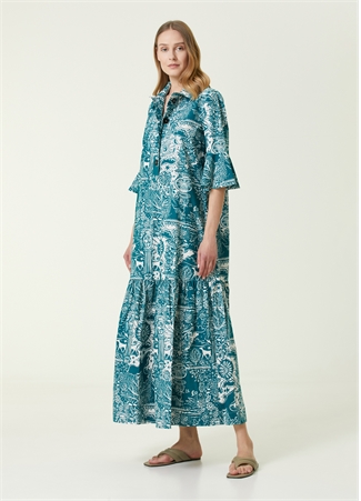 La Doublej Kadın Artemis Yeşil Desenli Maksi Gömlek Elbise M EU La Doublej Kadın Artemis Yeşil Desenli Maksi Gömlek Elbise M EU