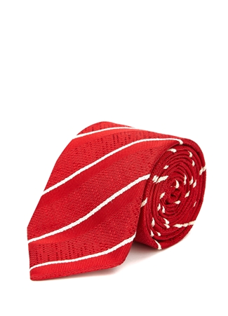 Pal Zileri Erkek Kırmızı Verev Çizgili İpek Kravat Bordo EU Pal Zileri Erkek Kırmızı Verev Çizgili İpek Kravat Bordo EU