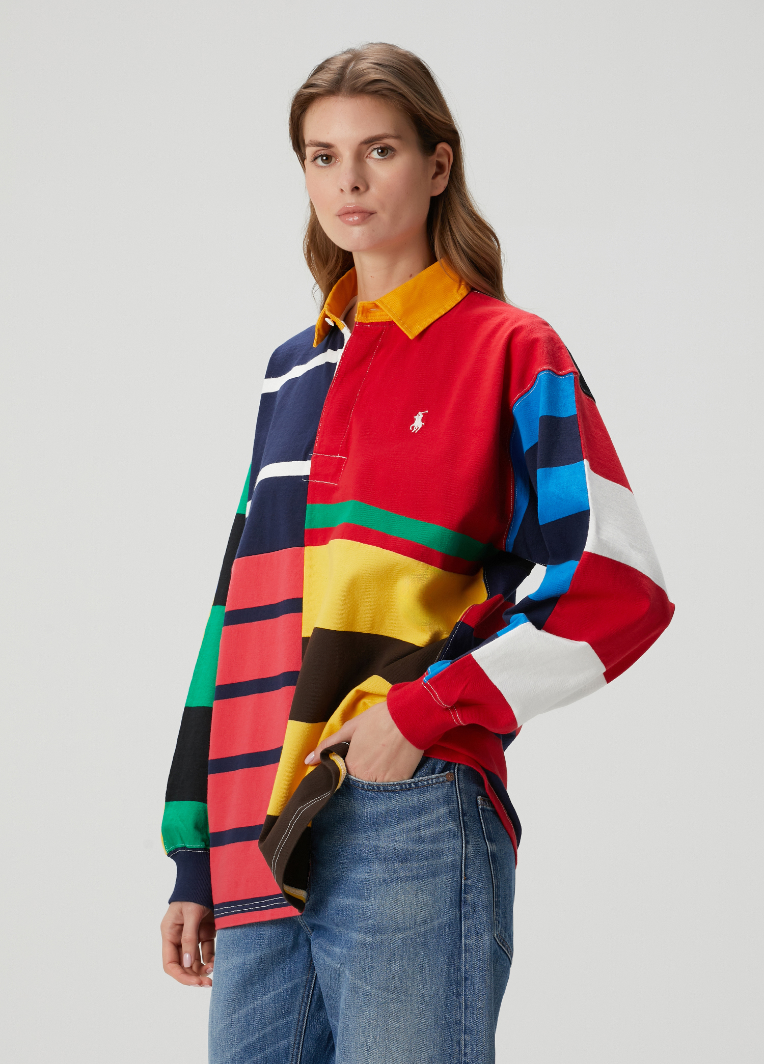 Polo Ralph Lauren - Colorblock Uzun Kol Polo T-shirt - Çok Renkli