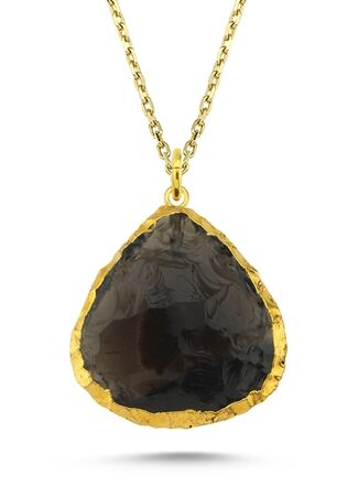 Crush Kadın Uç Detaylı Altın Rengi Kolye EU