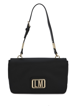 Love Moschino Kadın Siyah Logo Detaylı Omuz Çantası EU