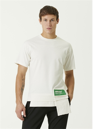 Ambush Erkek Beyaz Yeşil Kemer Detaylı Cepli T-shirt S EU Ambush Erkek Beyaz Yeşil Kemer Detaylı Cepli T-shirt S EU