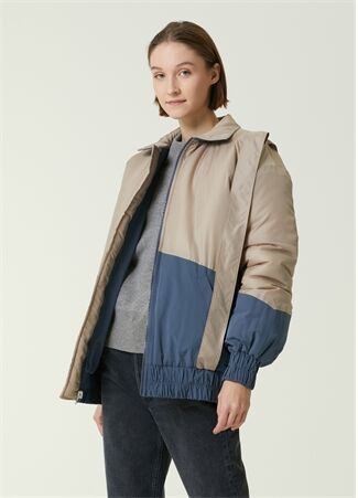 Mybestfriends Kadın Bria Bej Mavi Çift Taraflı Mont XS EU