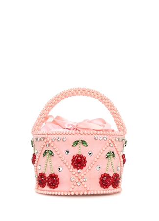 Shourouk Kadın Jackie Pembe Kırmızı İnci İşlemli El Çantası EU