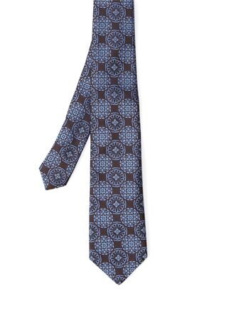 Canali Erkek Colorblocked Desenli İpek Kravat EU