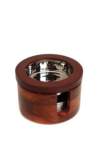 Luxuria Sierra Yuvarlak Formlu Ahşap Şişe Soğutucu Kahverengi