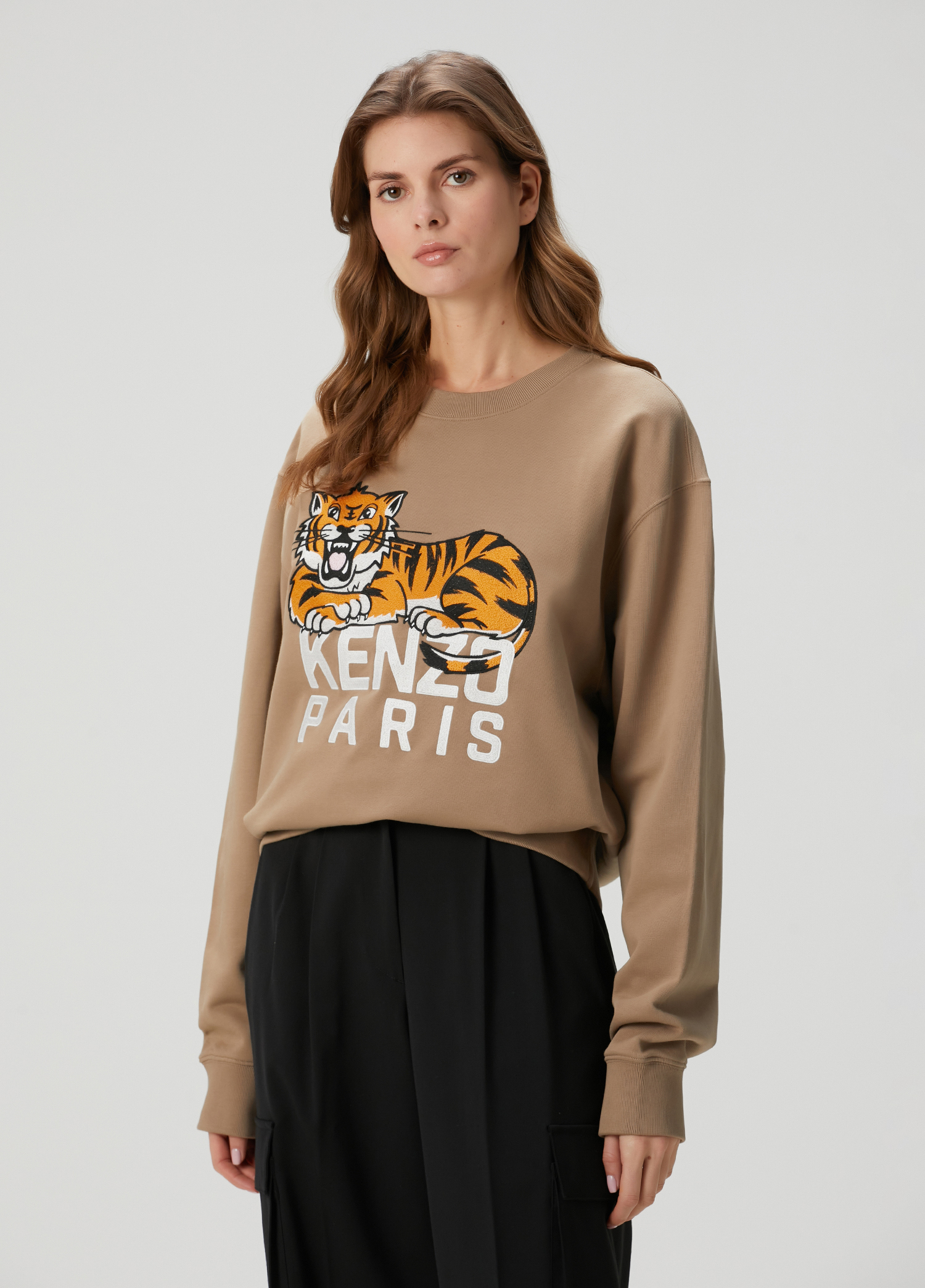 Kenzo Taba Kadın Happy Tiger Taba Sweatshirt 1673986 | Beymen