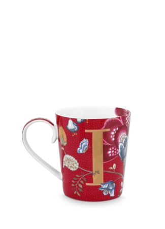 Pip Studio Kırmızı Harf Detaylı Porselen Kupa Pip Studio Kırmızı Harf Detaylı Porselen Kupa