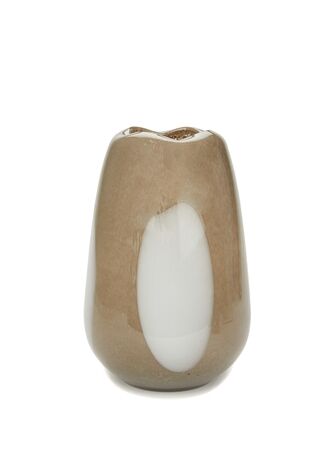 Broste Copenhagen Ada Gri Beyaz Puantiye Detaylı Cam Vazo