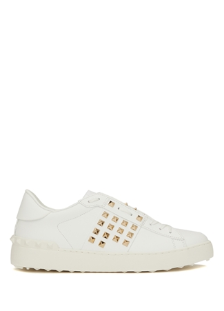 Valentino Garavani Kadın Open Beyaz Gold Deri Sneaker 38 EU Valentino Garavani Kadın Open Beyaz Gold Deri Sneaker 38 EU
