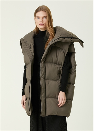 Balenciaga Kadın Kahverengi Şal Yaka Puff Yelek 36 IT Balenciaga Kadın Kahverengi Şal Yaka Puff Yelek 36 IT