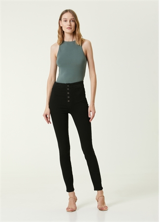 7 For All Mankind Kadın Sasha Siyah Skinny Jean Pantolon 25 US 7 For All Mankind Kadın Sasha Siyah Skinny Jean Pantolon 25 US