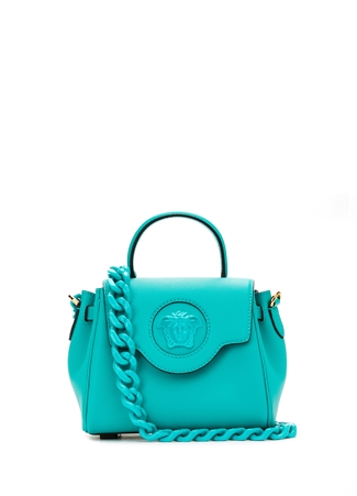 Versace Kadın Small La Medusa Turkuaz Deri Çanta Mavi Eu Versace Kadın Small La Medusa Turkuaz Deri Çanta Mavi Eu