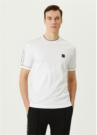 Boss Erkek Beyaz Kontrast Biyeli T-shirt S EU Boss Erkek Beyaz Kontrast Biyeli T-shirt S EU