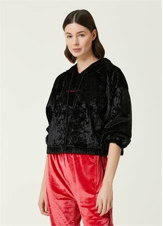 Les Benjamins Kadın Siyah Kapüşonlu Logolu Sweatshirt S EU Les Benjamins Kadın Siyah Kapüşonlu Logolu Sweatshirt S EU