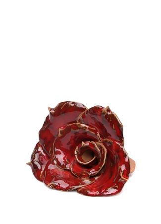 Dot Design Gri Turuncu Çiçek Formlu Seramik Obje Çok Renkli