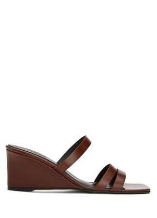 Beymen Club Kadın Kahverengi Bantlı Deri Terlik 36