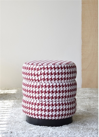 Vpinteriorismo Kazayağı Desenli Ahşap Puf Beyaz Vpinteriorismo Kazayağı Desenli Ahşap Puf Beyaz
