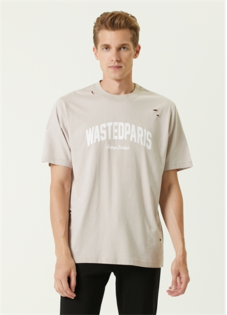 Wasted Erkek College Faded Bej Yıpratmalı T-shirt XS EU Wasted Erkek College Faded Bej Yıpratmalı T-shirt XS EU