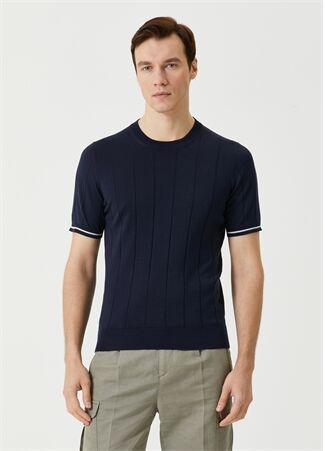 Brunello Cucinelli Erkek Lacivert Dokulu Triko 48 IT Brunello Cucinelli Erkek Lacivert Dokulu Triko 48 IT