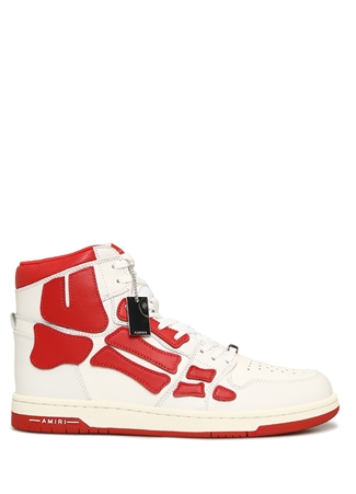 Amiri Erkek Beyaz Kırmızı Logolu Deri Sneaker 42 EU