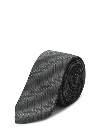 Palzileri Lab Erkek Antrasit Gri Verev Çizgili İpek Kravat EU Palzileri Lab Erkek Antrasit Gri Verev Çizgili İpek Kravat EU