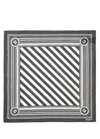 Balmain Kadın Siyah Beyaz Çizgili Bandana Eu