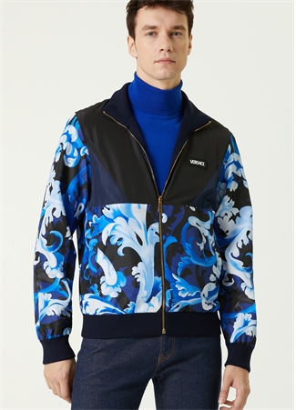 Versace Erkek Lacivert Barok Desenli Çift Taraflı Yün Mont 50 IT Versace Erkek Lacivert Barok Desenli Çift Taraflı Yün Mont 50 IT