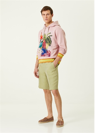 Etro Erkek Yeşil Keten Bermuda 48 IT