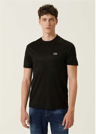 Emporio Armani Erkek Siyah Logo Detaylı T-shirt L EU