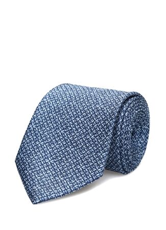 Pal Zileri Erkek Mavi Desenli İpek Kravat EU