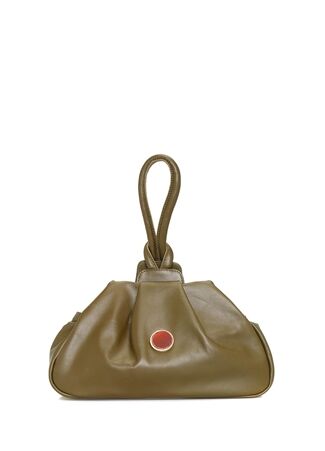 Mehry Mu Kadın Agatha Wristlet Haki Drapeli El Çantası EU