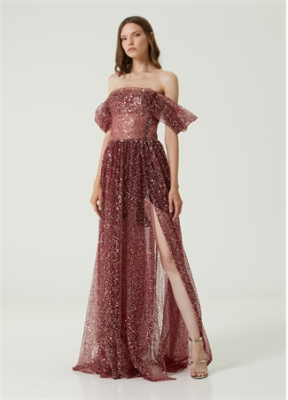 Rasario Kadın Bordo Düşük Omuzlu İşlemeli Maksi Abiye Elbise Kırmızı 38 IT Rasario Kadın Bordo Düşük Omuzlu İşlemeli Maksi Abiye Elbise Kırmızı 38 IT