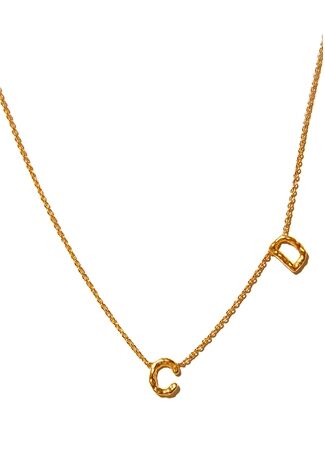 Fidelle Kadın Sideways Alphabet C ve D Formlu Altın Rengi Kolye L EU
