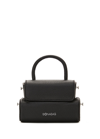 Bonabag Kadın Mini Dualer Siyah Deri Çanta Siyah Eu Bonabag Kadın Mini Dualer Siyah Deri Çanta Siyah Eu