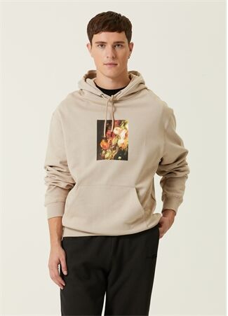 Wasted Erkek Bej Kapüşonlu Fotoğraf Baskılı Sweatshirt S EU Wasted Erkek Bej Kapüşonlu Fotoğraf Baskılı Sweatshirt S EU