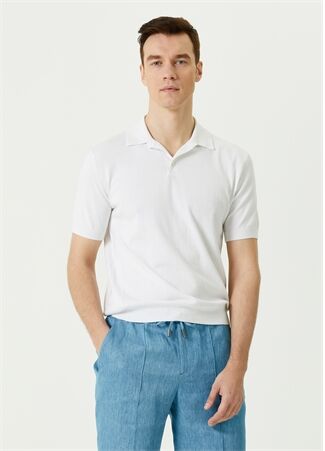 Z Zegna Erkek Beyaz Polo Yaka T-shirt L It