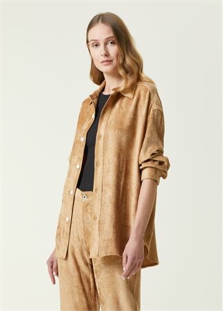 Rag&Bone Kadın Bej Kadife Gömlek Turuncu XS EU