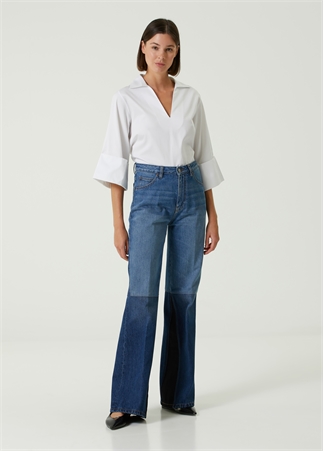 Victoria Beckham Kadın Lacivert Mavi Flare Paça Pantolon 26 US Victoria Beckham Kadın Lacivert Mavi Flare Paça Pantolon 26 US