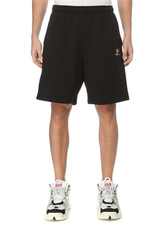 Balenciaga Erkek Gym Wear Siyah Logolu Bermuda XXS EU