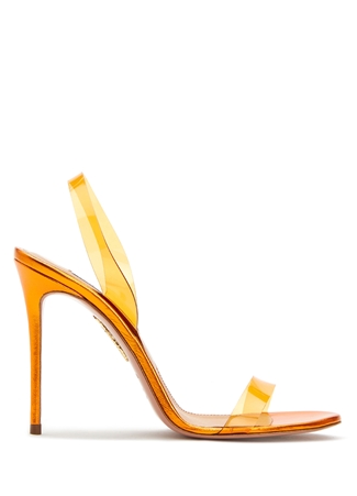 Aquazzura Kadın So Nude Turuncu Topuklu Sandalet 36 EU Aquazzura Kadın So Nude Turuncu Topuklu Sandalet 36 EU