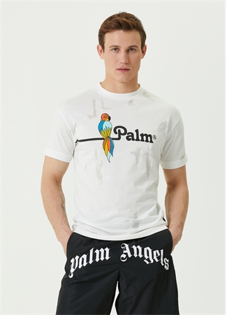 Palm Angels Erkek Beyaz Figür Baskılı Logolu T-shirt S Eu Palm Angels Erkek Beyaz Figür Baskılı Logolu T-shirt S Eu