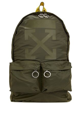 Off-White Erkek Haki Logolu Sırt Çantası EU