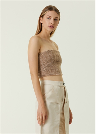 Cult Gaia Kadın Camel Straplez Crop Triko Bej S EU Cult Gaia Kadın Camel Straplez Crop Triko Bej S EU