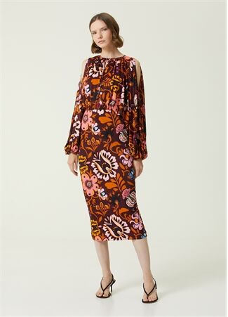 La Doublej Kadın Aphrodite Çiçekli Midi Elbise S EU