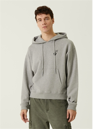 Off-White Erkek Gri Kapüşonlu Logo Detaylı Sweatshirt S EU Off-White Erkek Gri Kapüşonlu Logo Detaylı Sweatshirt S EU