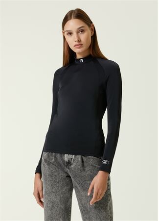 Balenciaga Kadın Siyah Dik Yaka Uzun Kol Bluz S EU