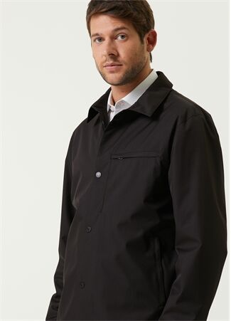 Z Zegna Erkek Siyah Polo Yaka Dış Gömlek XL EU